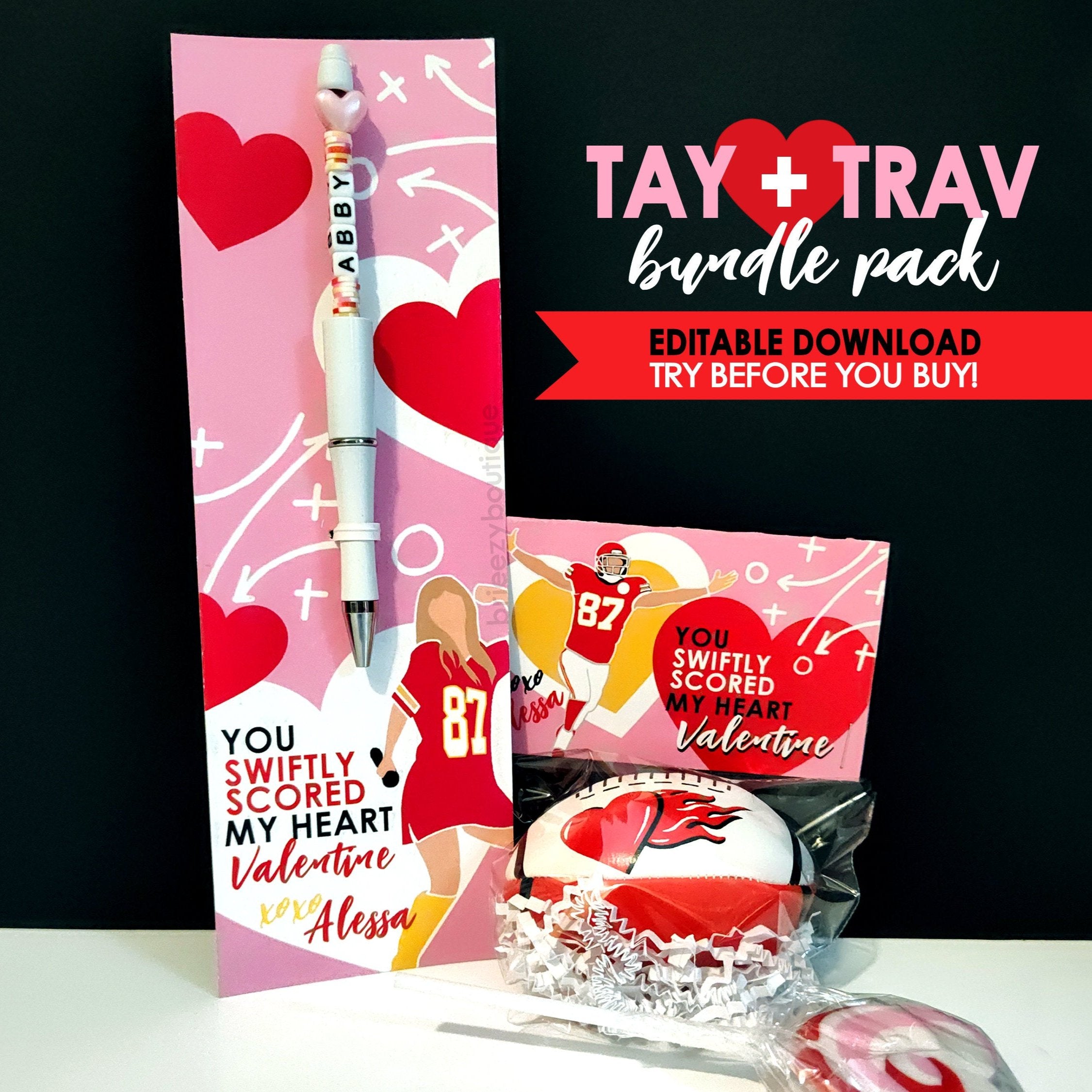 Printable Taylor x Travis Inspired Valentines Bundle || EDITABLE DIGIT ...