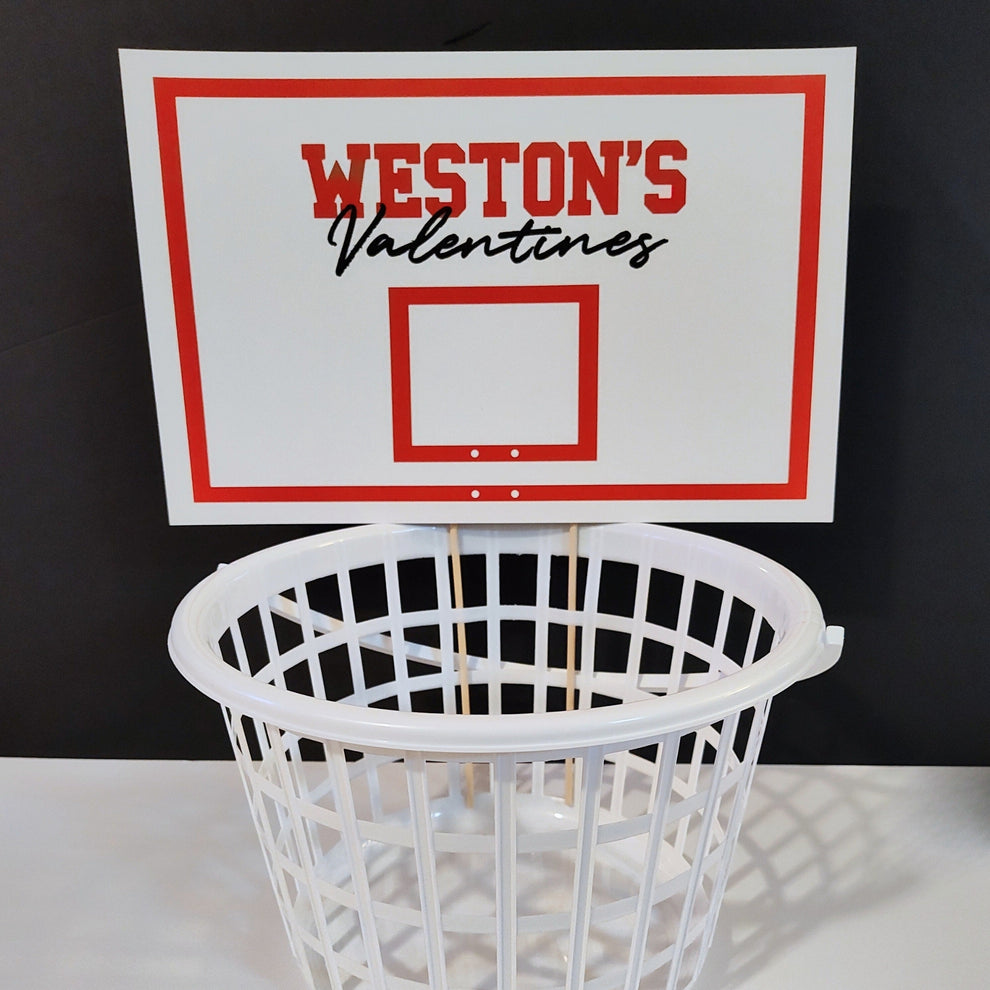 Printable Valentines Basketball Backboard || EDITABLE DIGITAL DOWNLOAD ...