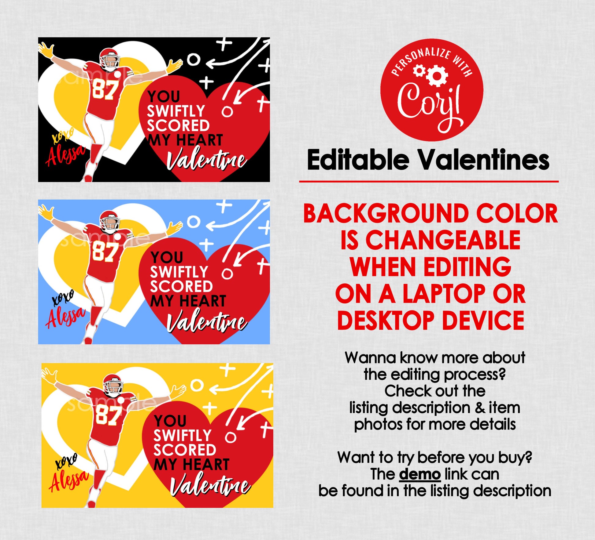 Printable Travis Kelce x Taylor Inspired Valentines || EDITABLE DIGITA ...