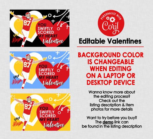 Printable Travis Kelce x Taylor Inspired Valentines || EDITABLE DIGITA ...